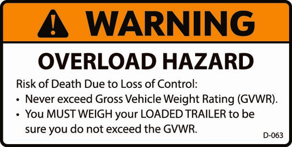 D-063 WARNING Overload Hazard – My Store
