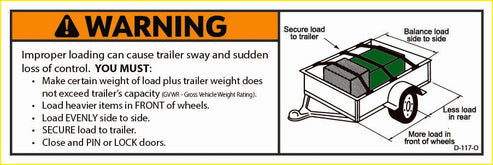 D-117-O Warning: Proper Loading Instructions – Open Trailer – My Store